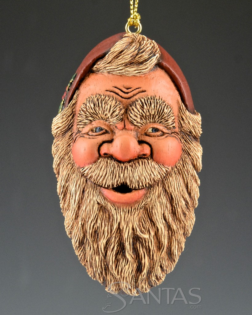 Old World Holly Santa with Nice List and Lantern | santas.com