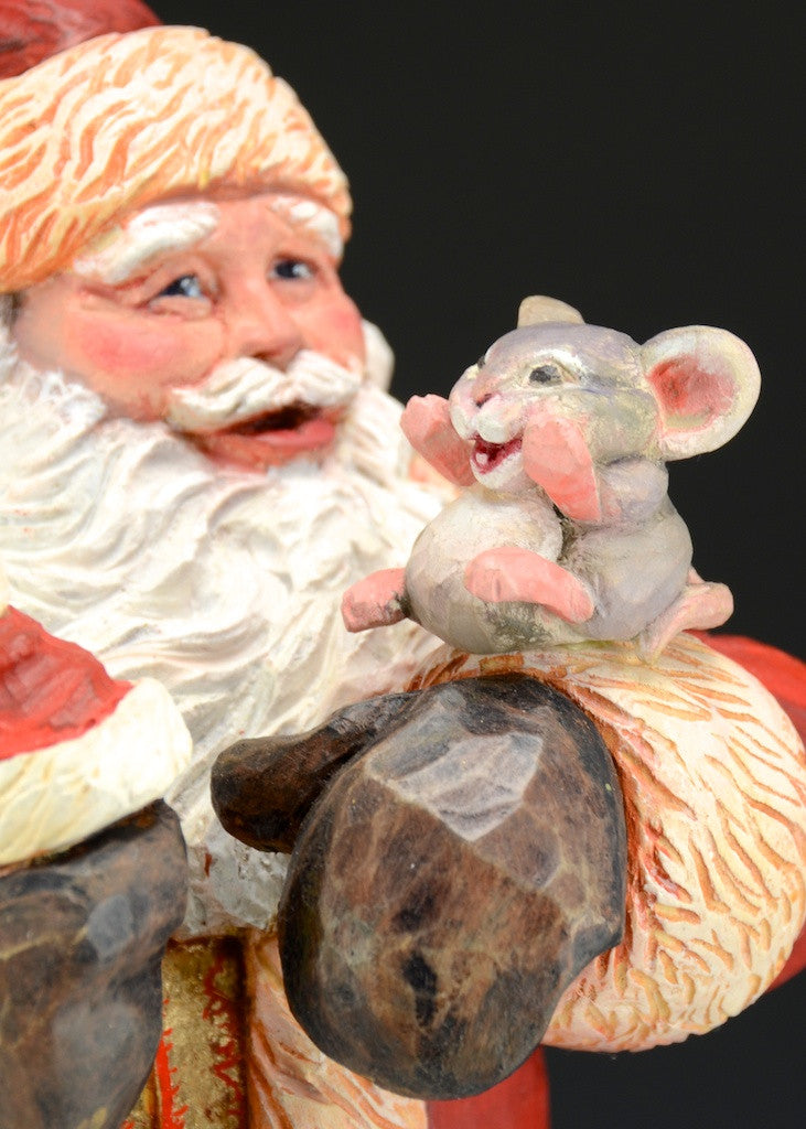 22 inch Natural wood Cypress Santa by Paul Green | santas.com