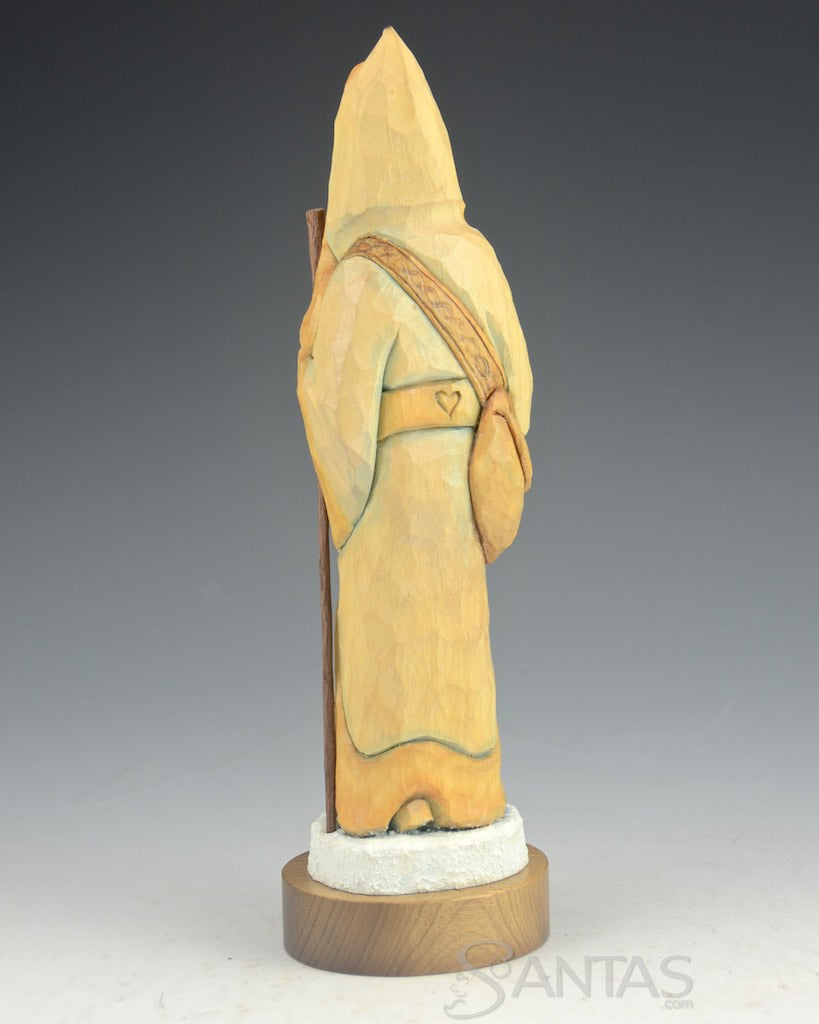 Natural Tone Santa Carving with Lantern and Satchel by Ellis Olson ...