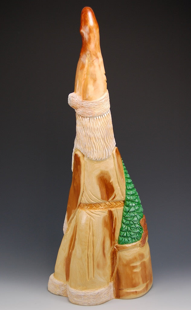 22 inch Natural wood Cypress Santa by Paul Green | santas.com
