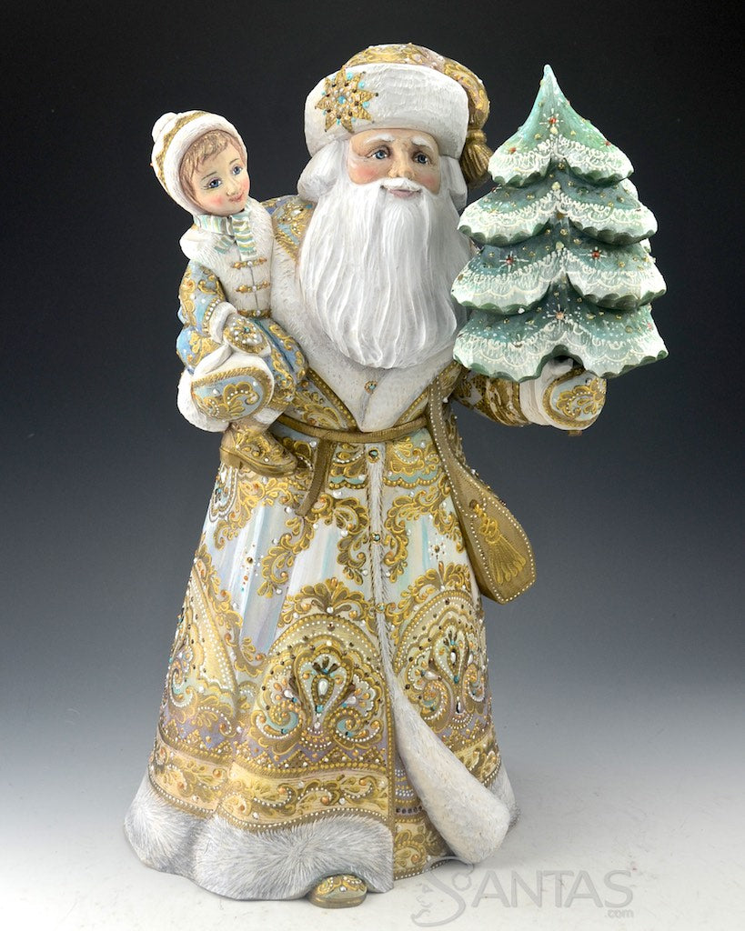 Windswept Ornamental Russian Santa with Toy Bag 12 inches | santas.com