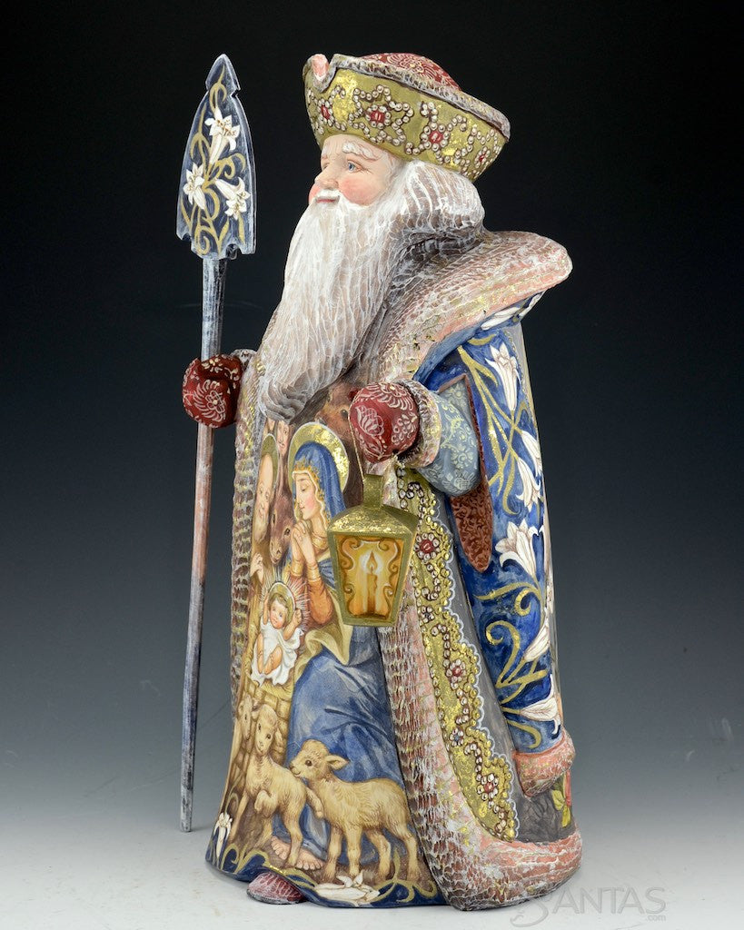 Russian Santa with Nativity Scene and Virgin Mary | santas.com