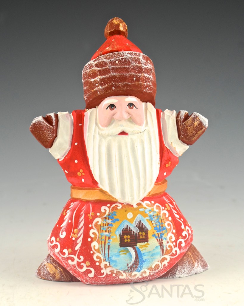 Russian Santas inexpensive wood carvings | santas.com